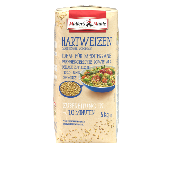 Hartweizen, ganze Körner, vorgegart